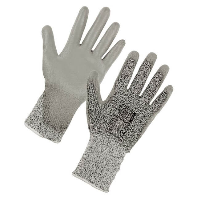 Cutzy Grey Safety Cut Resistant Gloves, S-XL - ISO Cut Level C
