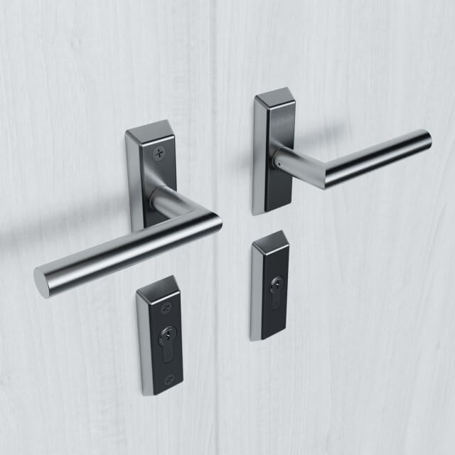 ST99013 STEALTH Handle and Euro Escutcheon Set, SS304