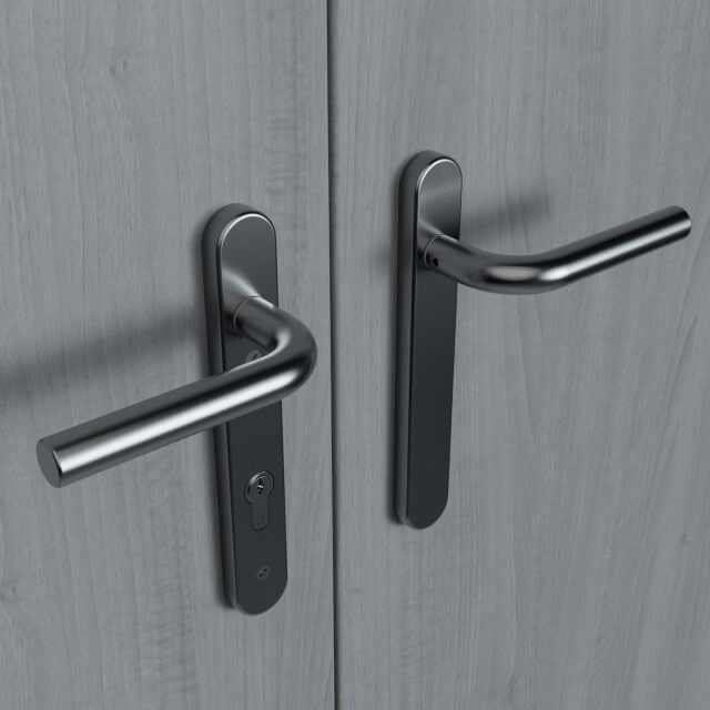 Marine Grade 92PZ Euro Dummy MPL Door Handles - 220mm Backplate
