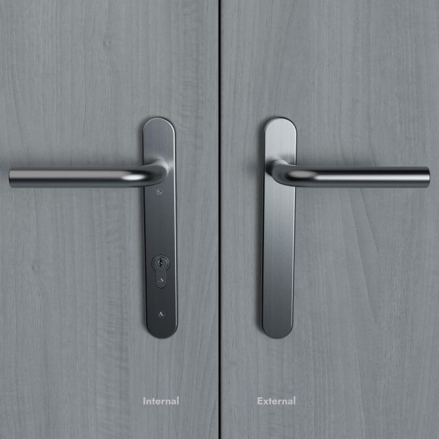 Marine Grade 92PZ Euro Dummy MPL Door Handles - 220mm Backplate